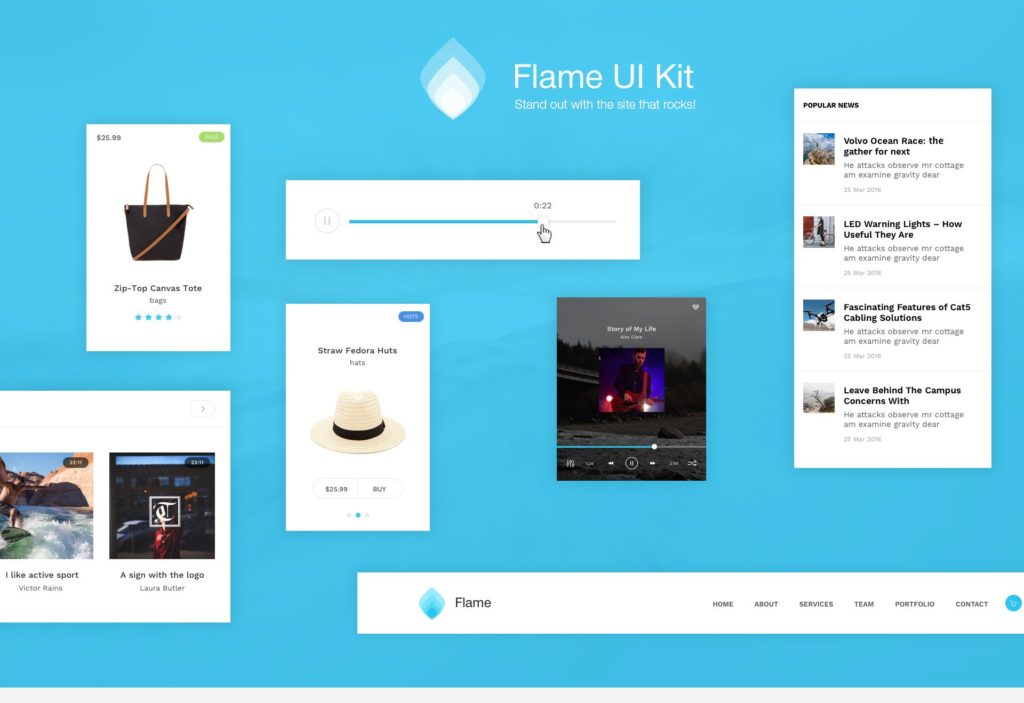 Flame UI Kit for Sketch - Grooni Marketplace