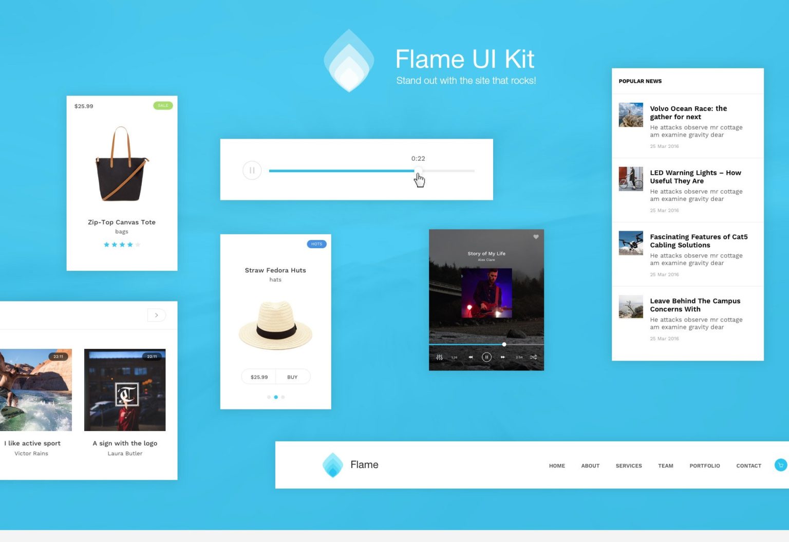 Flame UI Kit for Sketch - Grooni Marketplace